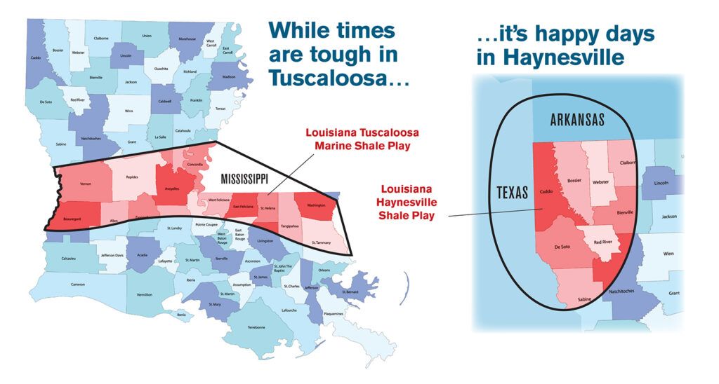 Louisiana’s two major oil and gas plays offer study in contrasts