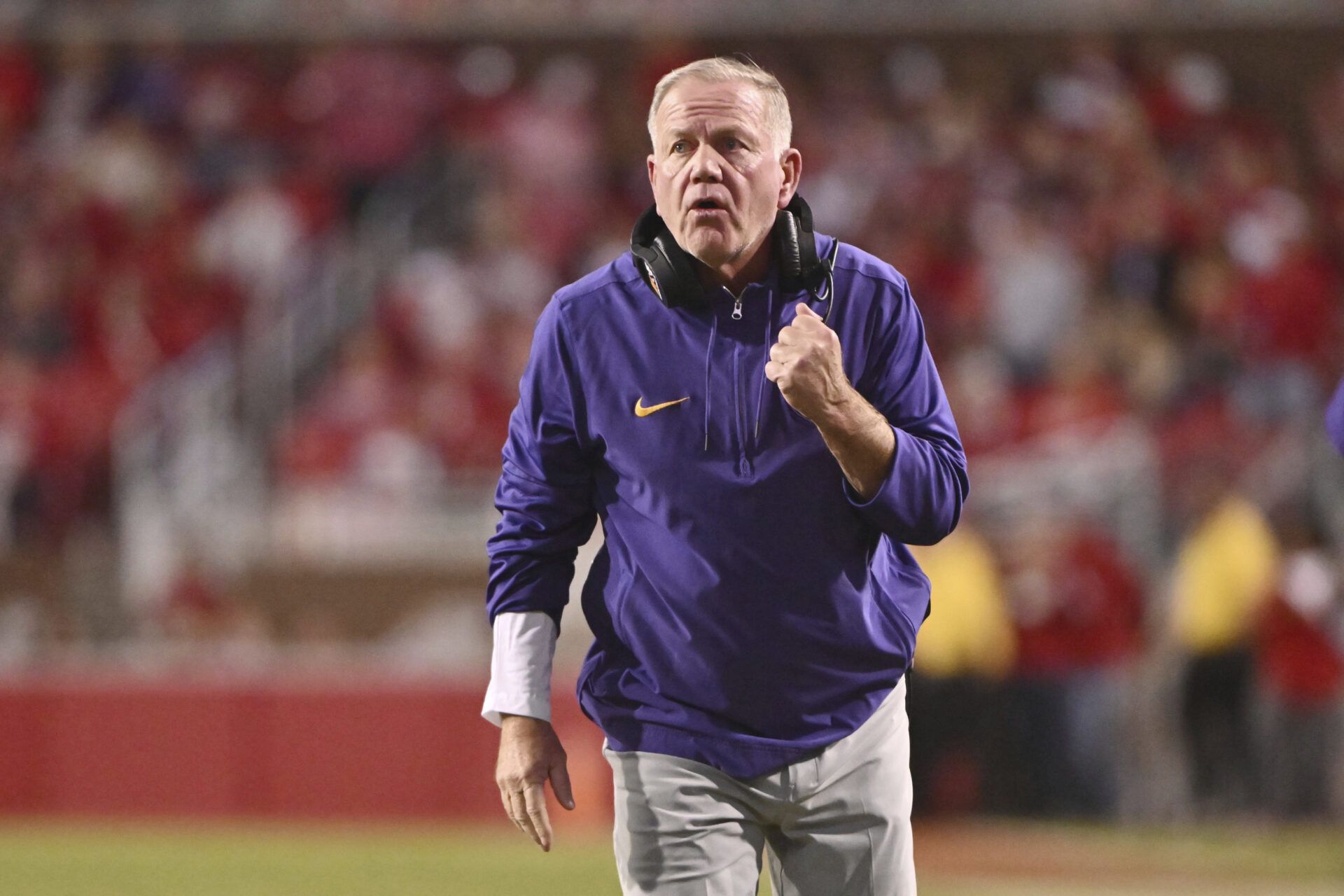 High expectations: Coach Kelly touts this year’s LSU football roster as ...